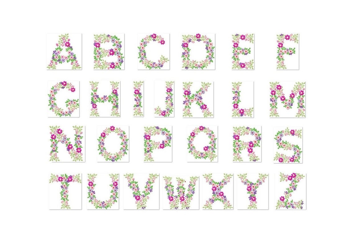 Country Floral Whole Entire Alphabet Garden Flag Monogram - Etsy