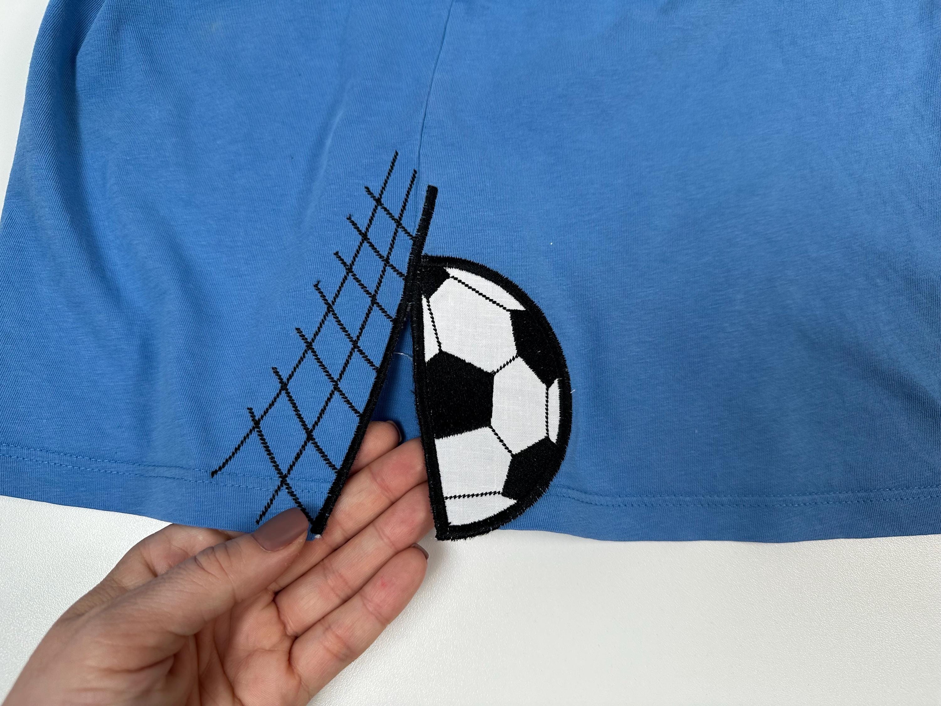 Sports Soccer Ball Split Seam Side Bow Applique Machine Embroidery ...