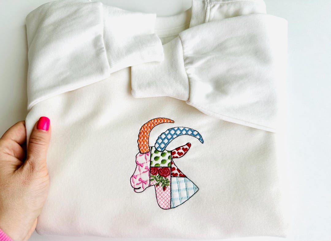 Patchwork Goat Face Farm Animal Patterned Goat Head Silhouette Outline ...