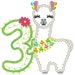 Llama Alpaca Birthday Cactus Number Set 1-9 Applique Designs Pretty ...