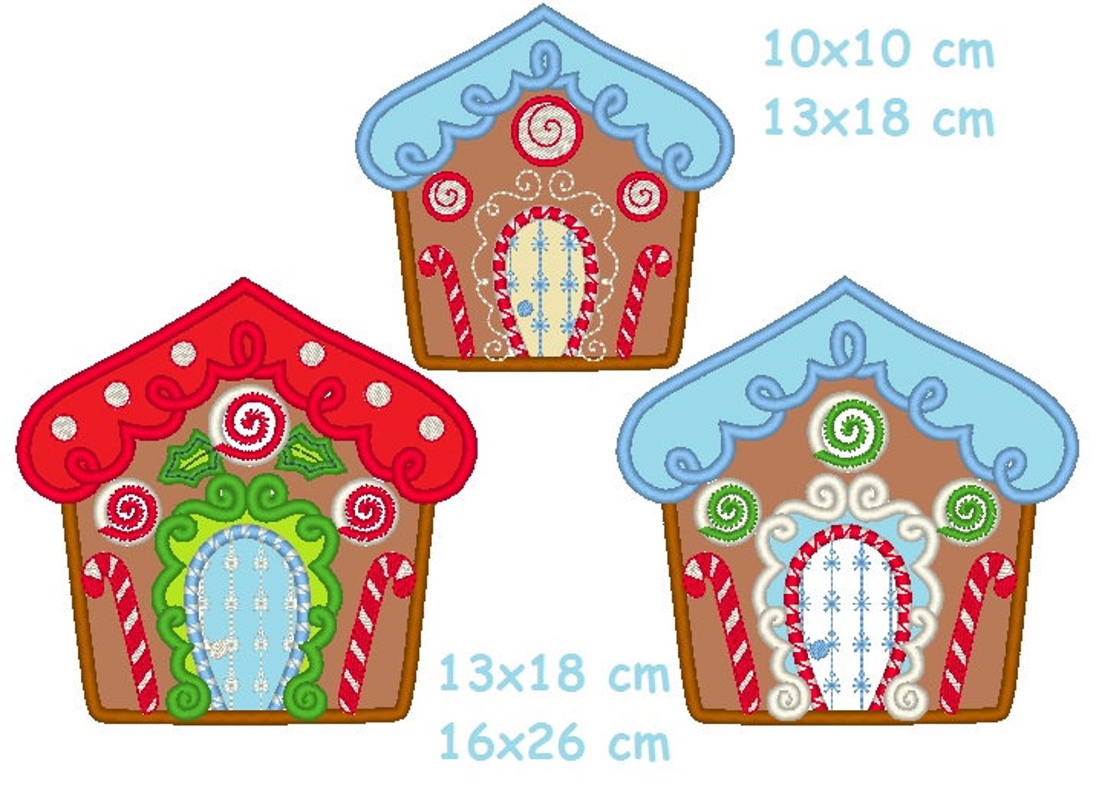 Christmas Ginger Houses 3 Types Machine Embroidery Applique - Etsy