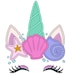 Mermaid Sea Unicorn Head With Shell and Star Crown Applique Machine ...