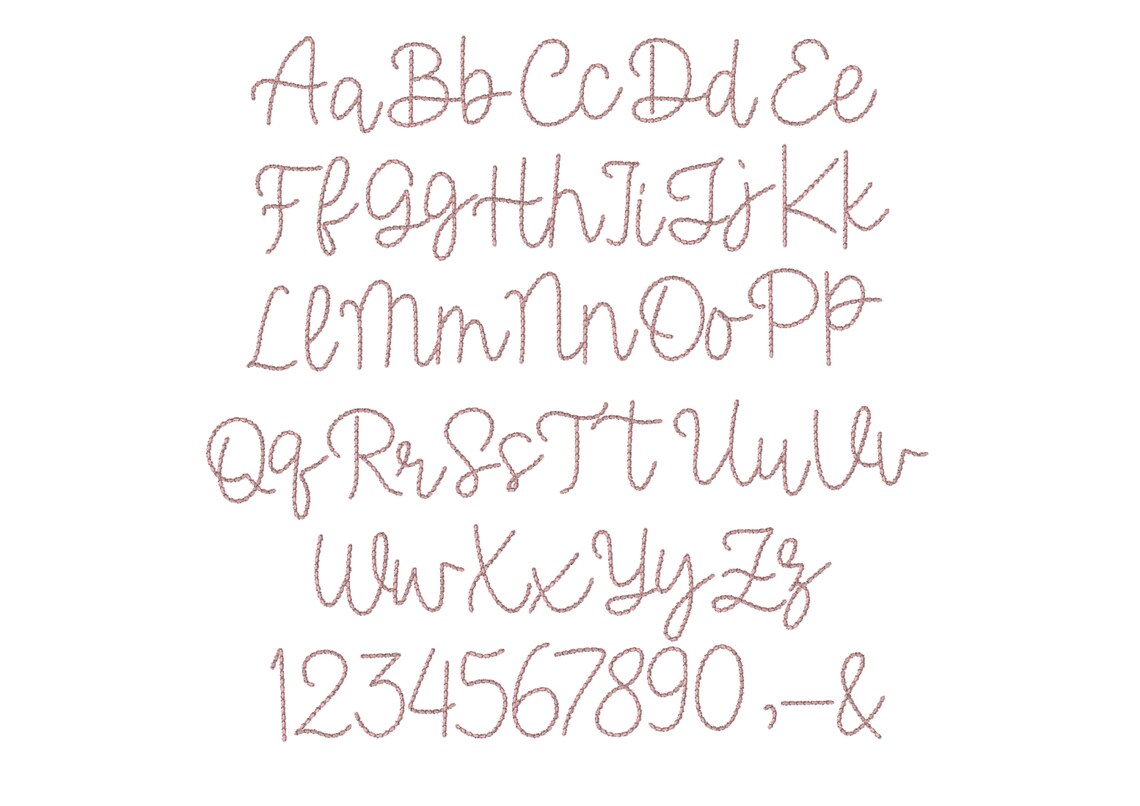 Hand Stitch Effect FONT Machine Embroidery Designs in Assorted - Etsy