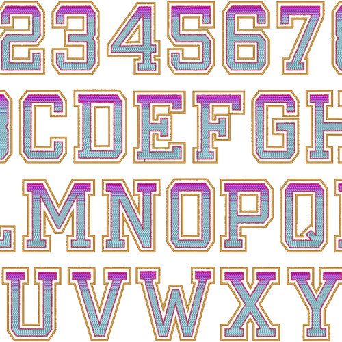 Eva Iridescent 2 Color Block FONT Alphabet Embroidery Designs - Etsy