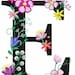 Floral Whole Alphabet Garden Flag Monogram Lace Swirl Flowers Block ...