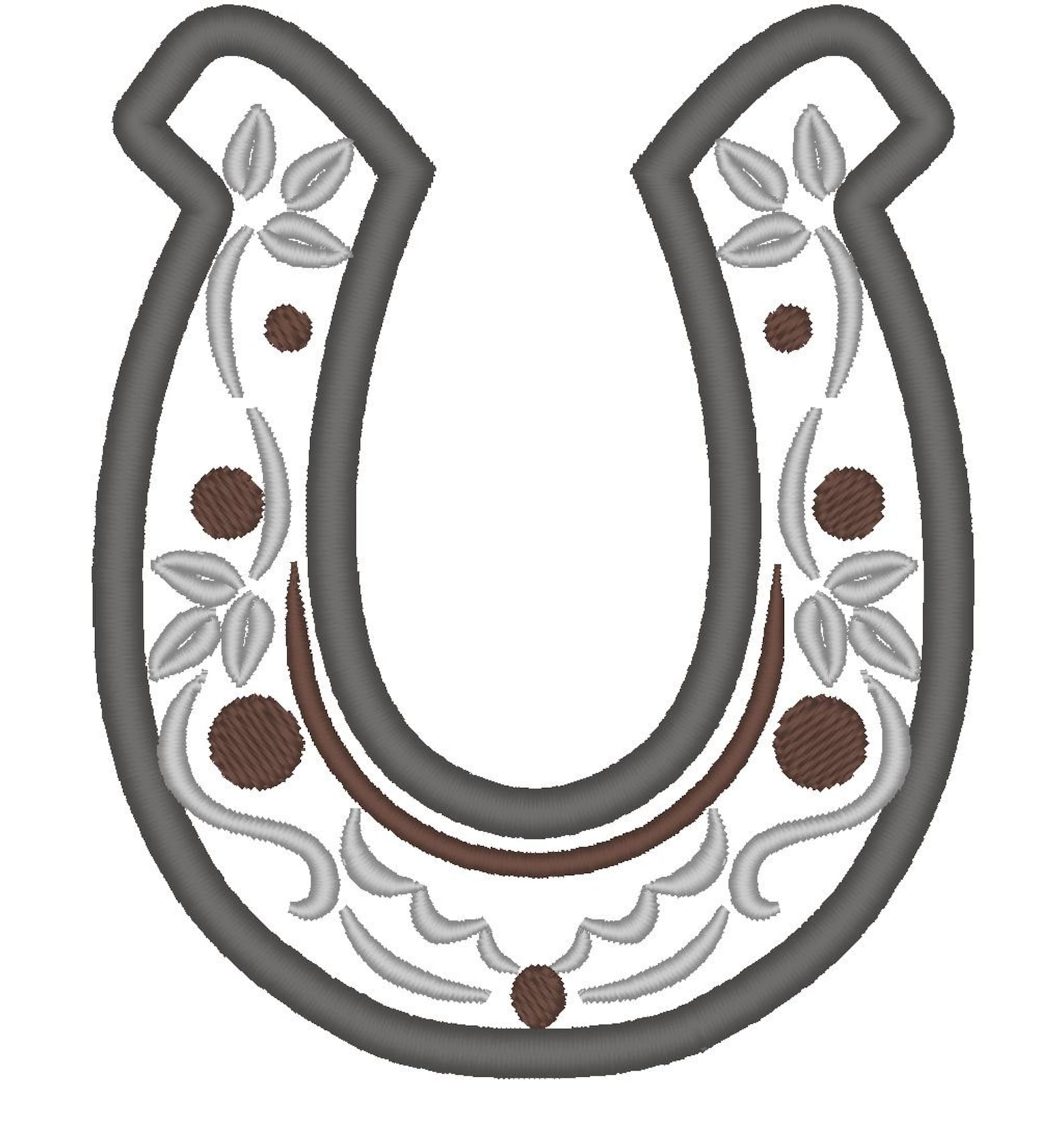 Romantic Horseshoe - Machine Embroidery Applique and Filled Designs - 2 ...