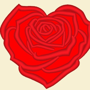 Heart Rose Machine Embroidery Applique Designs 4x4 5x7 - Etsy