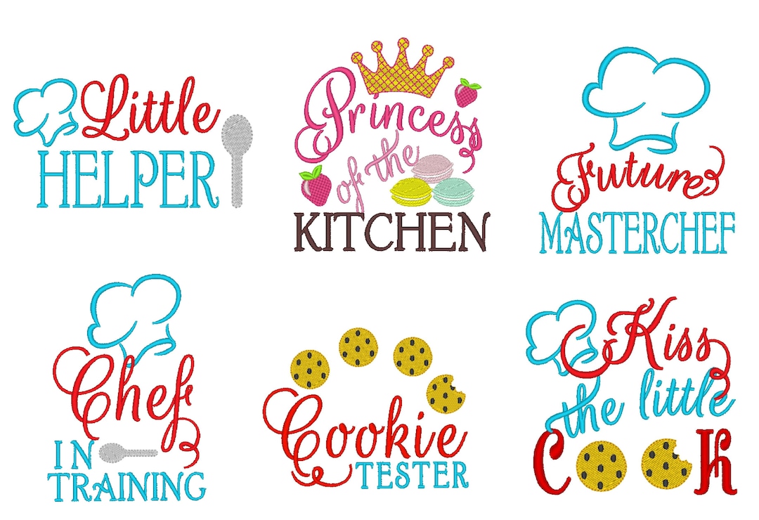 Kids Apron Kitchen Awesome Quotes SET of 6 in Assorted Sizes 4x4 and ...