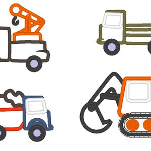 Construction Equipment - 4 Elements Machine Embroidery Applique Designs ...