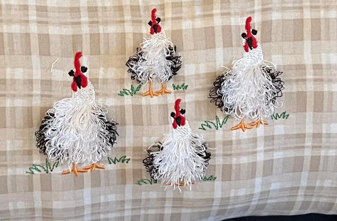 Mini Chicken Fringed Fluffy Chenille Farm Bird Small Sizes Machine ...