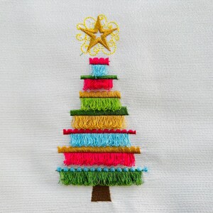 Shabby Chic Fringed Fluffy Christmas Tree Fringe ITH in the Hoop Easy ...