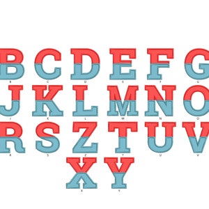 2 Colors Block Split Divided FONT Collegiate Alphabet Sororities Font ...