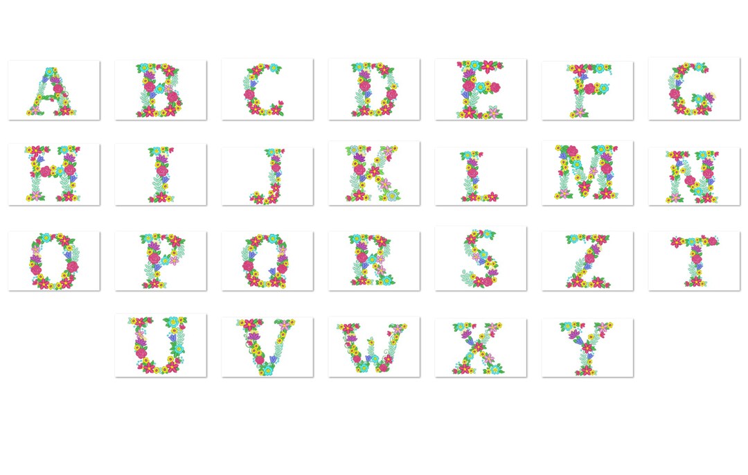 UPDATED! Floral Whole Entire Alphabet Garden Flag Monogram Liberty ...