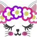 Simply Kitty Face With Shabby Chick Roses Crown Applique - Etsy