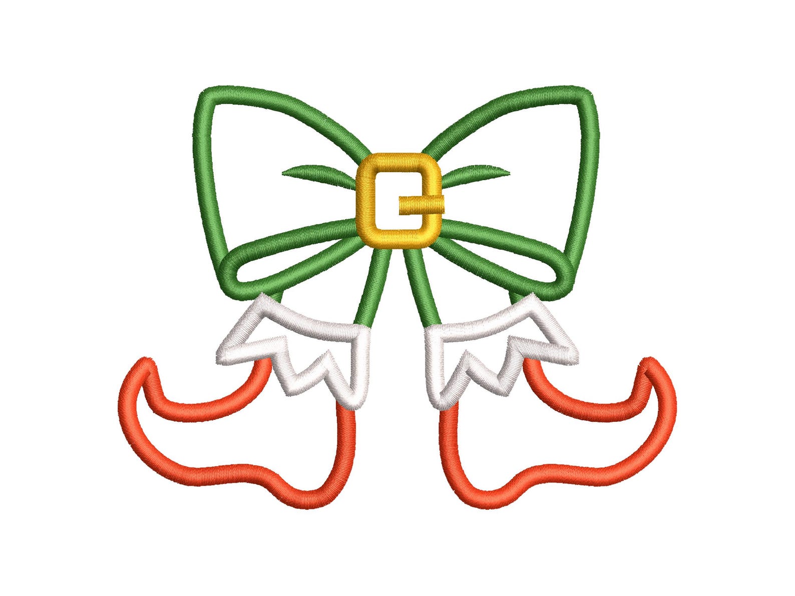 Christmas Elf Bow Side Bow Split Seam Santa Helper Elf Boots Machine ...
