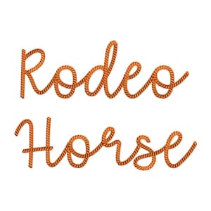 Rope Stitch FONT Rodeo Horse Berry Cowboy Alphabet Monogram Machine ...
