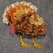 Fringed Fluffy Chenille Turkey Thanksgiving Thanks Fall Machine ...