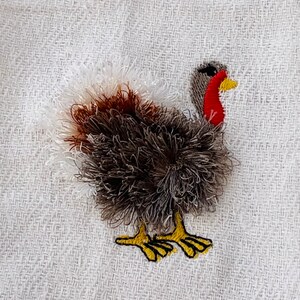 Fringed Fluffy Chenille Turkey Thanksgiving Thanks Fall Machine ...