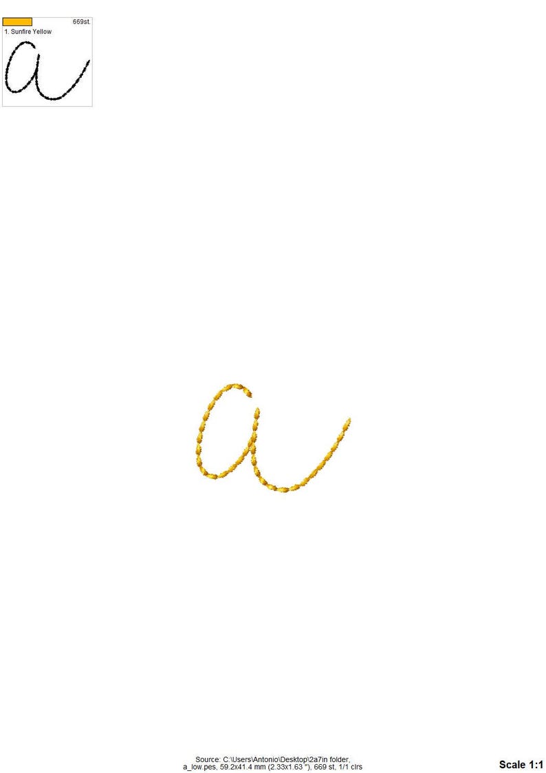 Hand Stitch Effect FONT Tala Machine Embroidery Designs Assorted Sizes ...