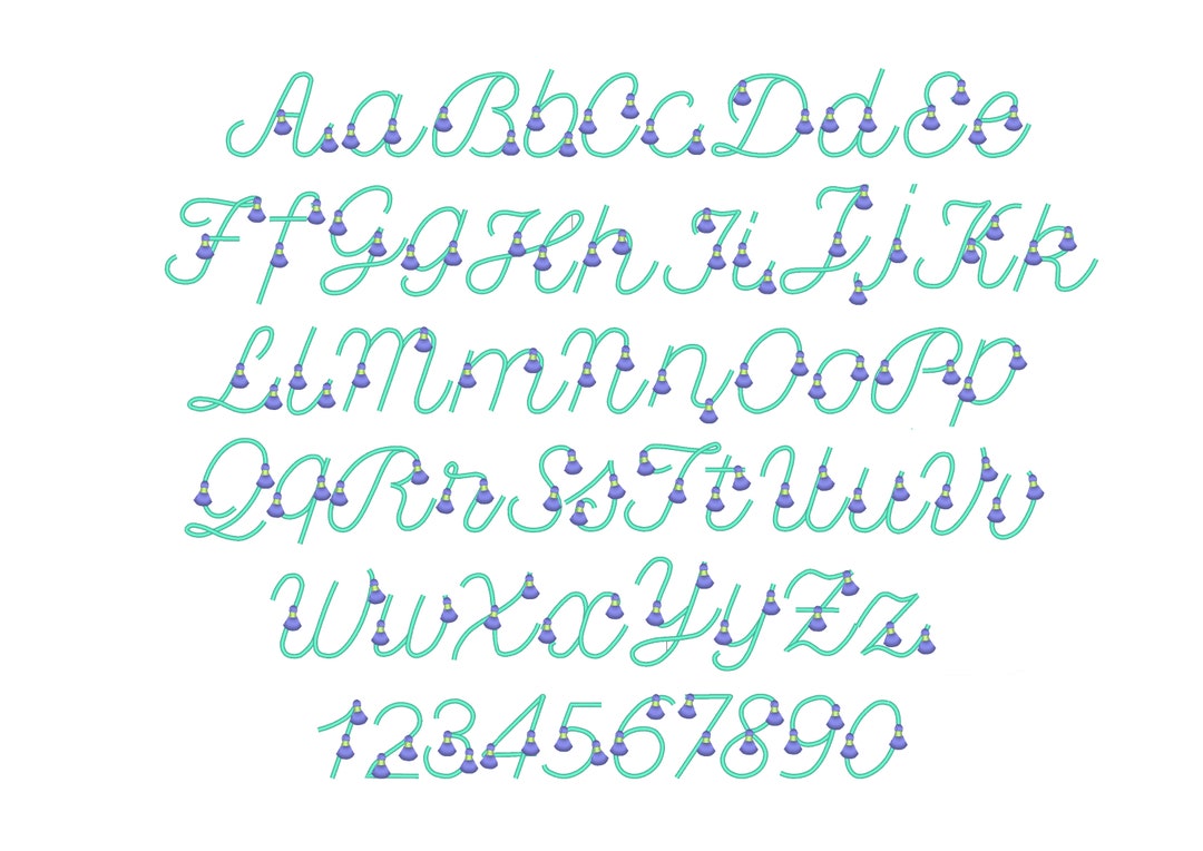 Fringed Tassels Fiesta Font Line Satin Stitch Alphabet Machine ...