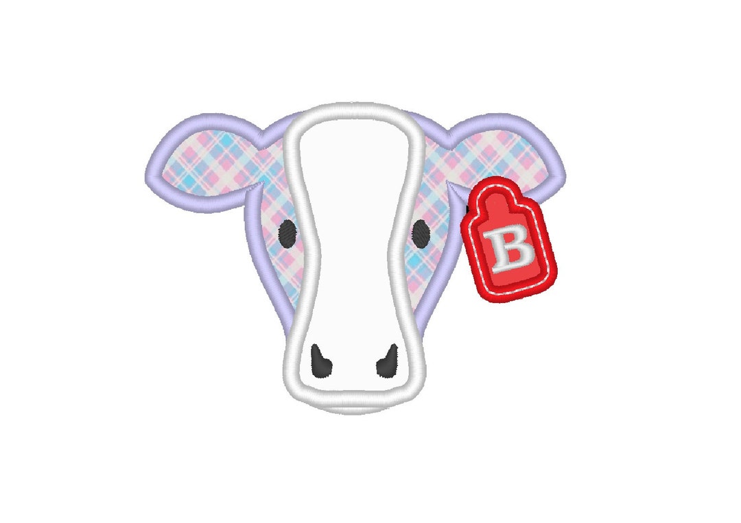 Cow, Cow Face, Cow Head, Applique Design, Machine Embroidery Design ...