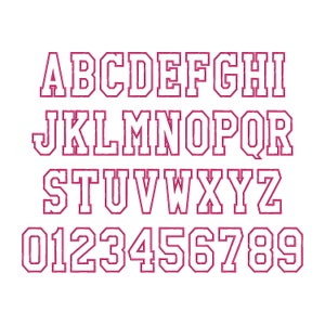 Narrow FONT Applique Varsity Athletic Sport High School Team Players ...