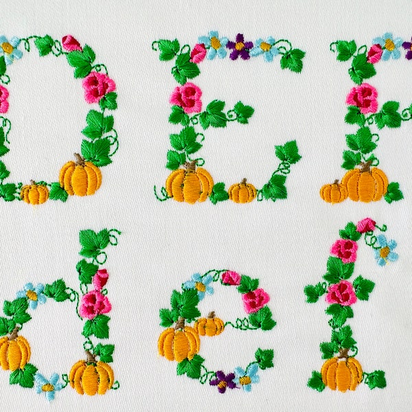 Floral Lowercase Embroidery Font - Etsy