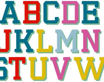 Shadow Fill Embroidery Font - Etsy