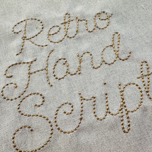 Classic Script Hand Stitch Effect FONT Machine Embroidery Designs Small ...