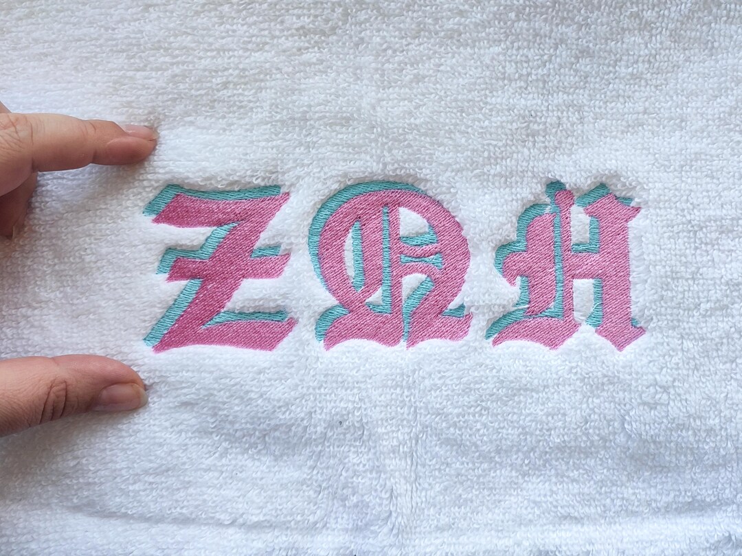 Old Style Fill Stitch Shadow GREEK FONT Monogram Fraternities ...