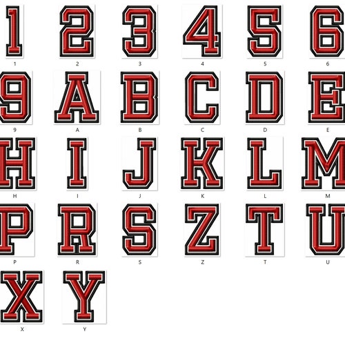 Varsity Collegiate Athletic Block Type Font Machine Embroidery - Etsy