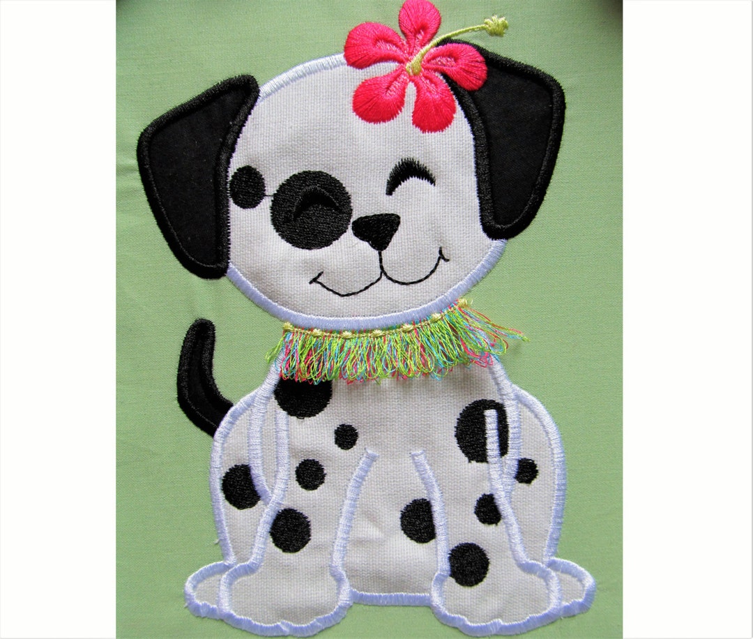 Aloha Hawaii Flower Puppy, Dog Applique Embroidery - Machine Embroidery ...