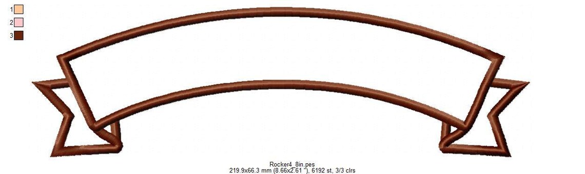 Arc Shape Banner for Rocker - Machine Embroidery Applique Designs for ...