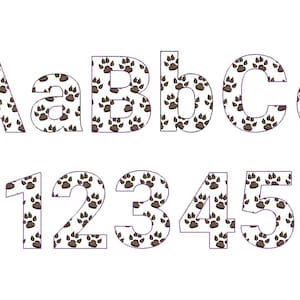 Dog Paw FONT Pet Puppy Paw Alphabet Letters Funny Kids Name Monogram ...