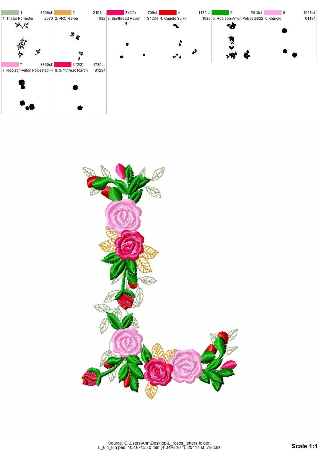 Delicate Roses Floral Letter L Garden Flag Monogram Flowers Flower ...