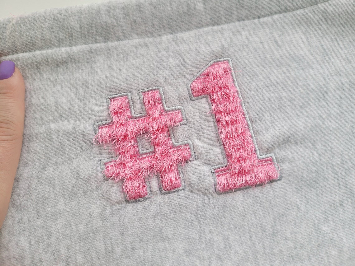 Fringed Fluffy Font Chenille Layers Athletic Sport School Team Players ...