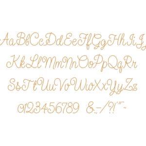 Light Stitch Chain FONT Cursive Script Font Alphabet Machine Embroidery ...