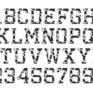 Cow Print Block Font Fill Stitch Alphabet Letters Machine Embroidery ...