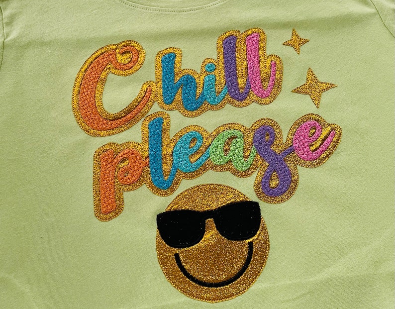 Glitter Faux Chenille Vinyl FONT Double Two Layer Machine Embroidery ...