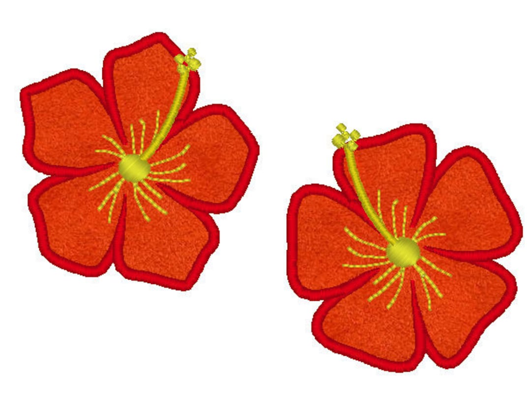 Hibiscus - Machine Embroidery Designs, Flower Floral Applique and Fill ...