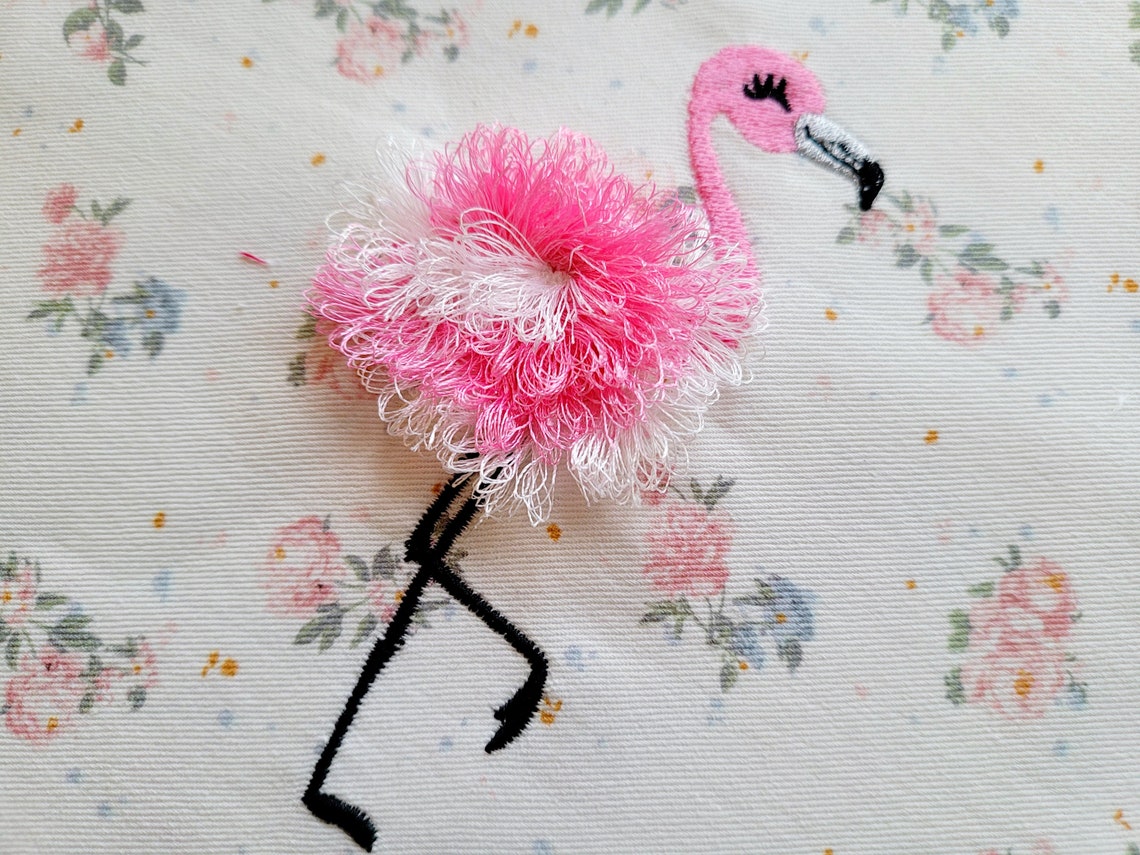 New 2 Color Single Fringed Fluffy Chenille Flamingo Bird Small - Etsy