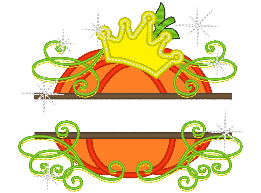 Split Little Pumpkin Princess Machine Embroidery Applique Designs for ...