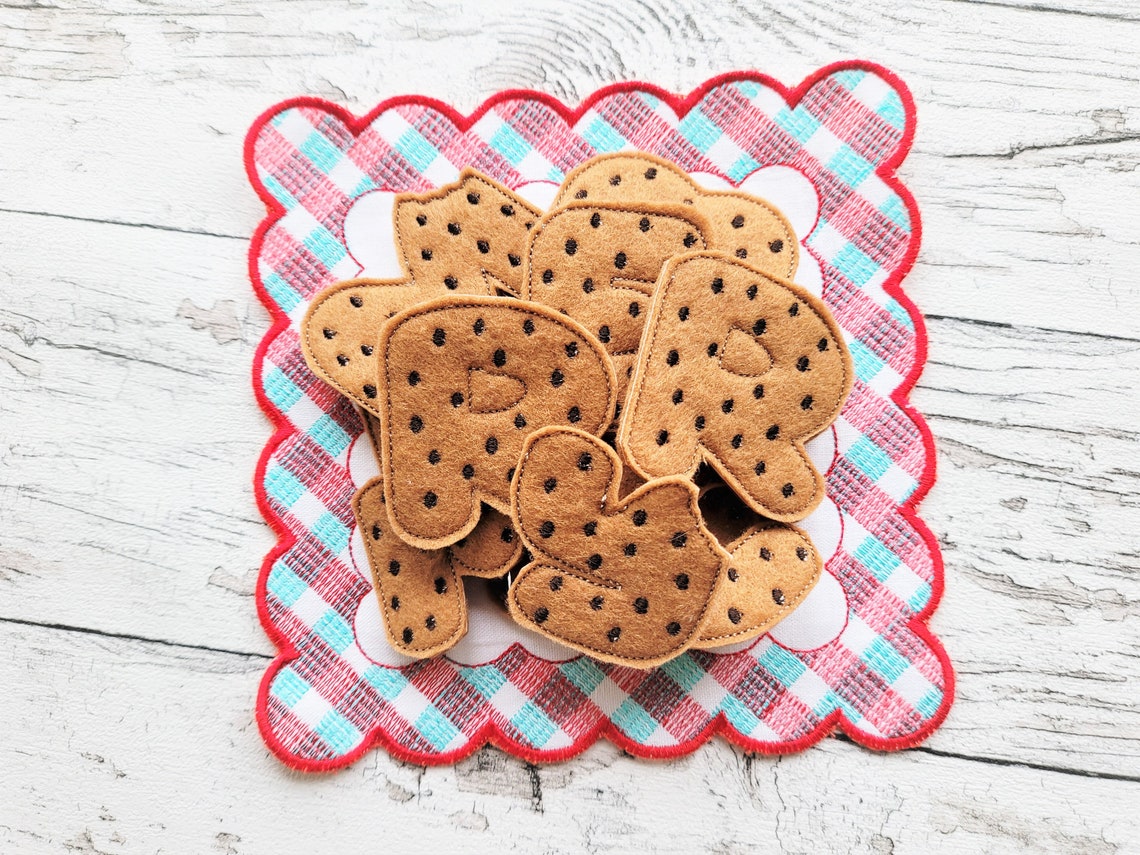 Chocolate Cookie FONT Feltie Alphabet Playful Kids Learn - Etsy