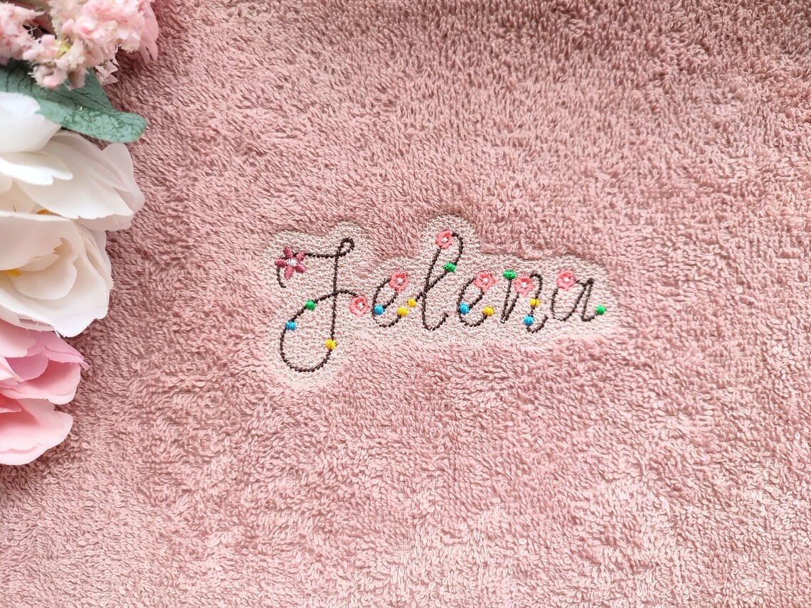 Floral Pearl Font Gigi Handwriting Type Alphabet, Line Outline Stitch ...