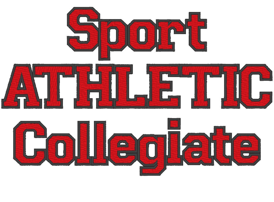 Varsity Collegiate Type Font Machine Embroidery Designs Monogram ...