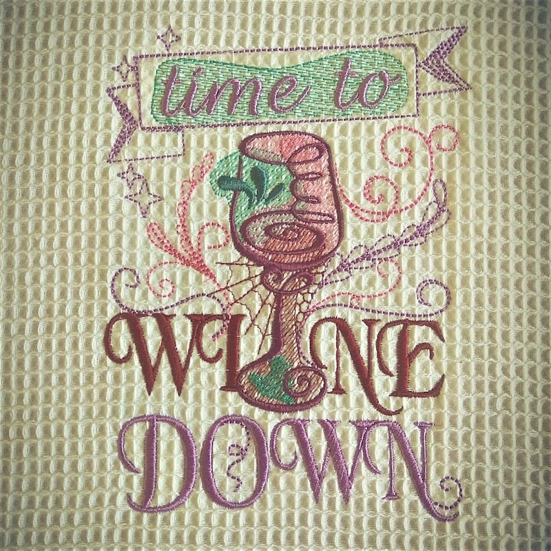 Wine Embroidery - Etsy