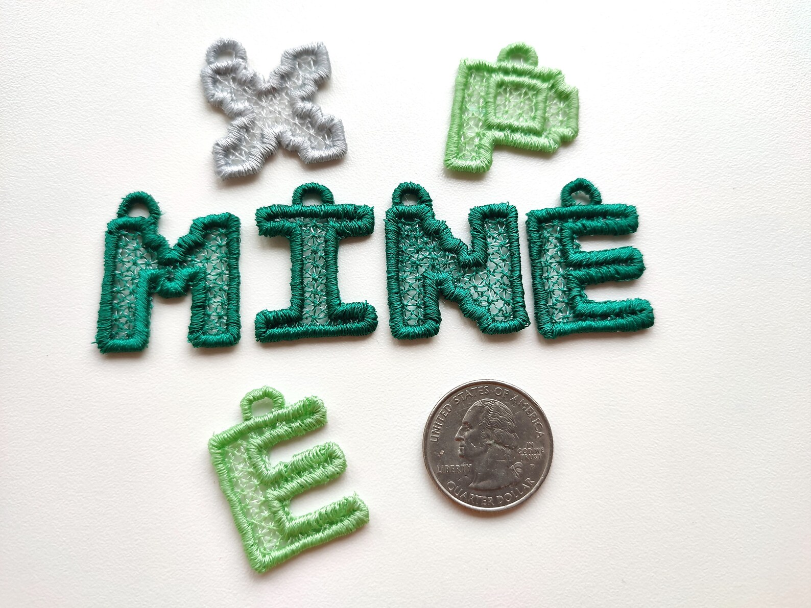 Miner Bricks Pixel Lace Font FSL Free Standing Lace Hanging Monogram ...