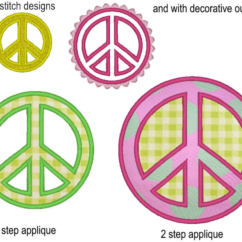 Peace Sign Applique - Etsy