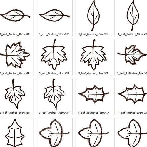 Single Leaves Machine Embroidery Applique Designs 5 Types - Etsy