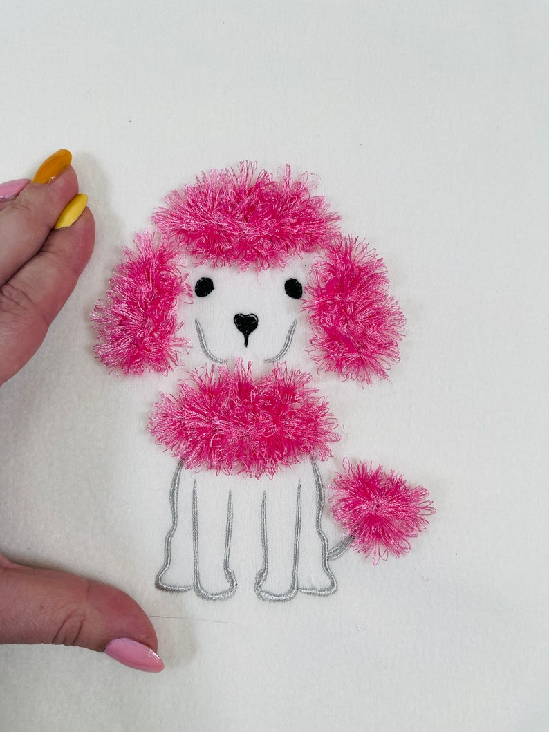 Fluffy Poodle Puppy Fringed Dog Machine Embroidery Designs Fur - Etsy